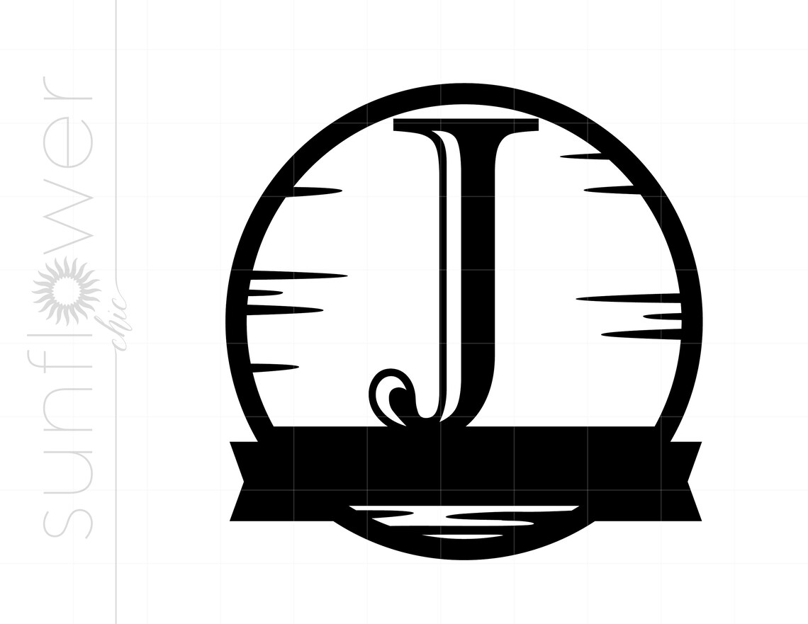 Letter J Monogram Template SVG Letter J Name Frame Template - Etsy