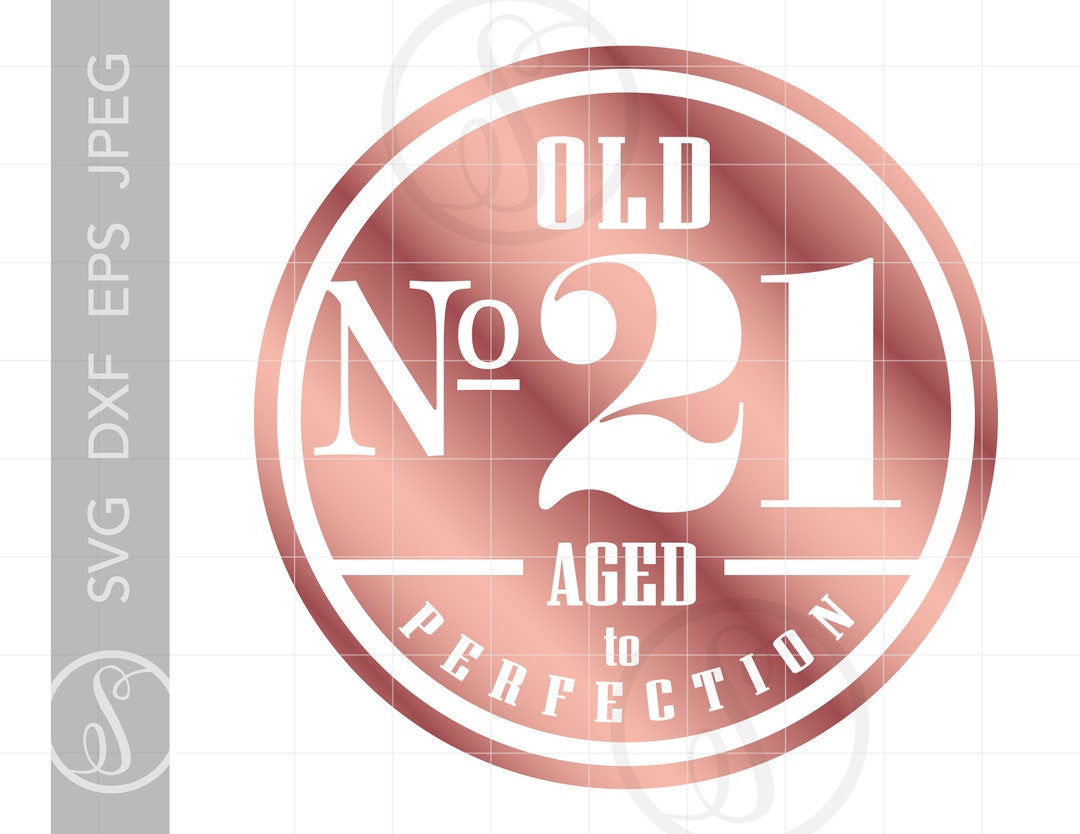 Rose Gold Old Number 21 SVG Clipart | Rose Gold 21st Cut File | Old No ...