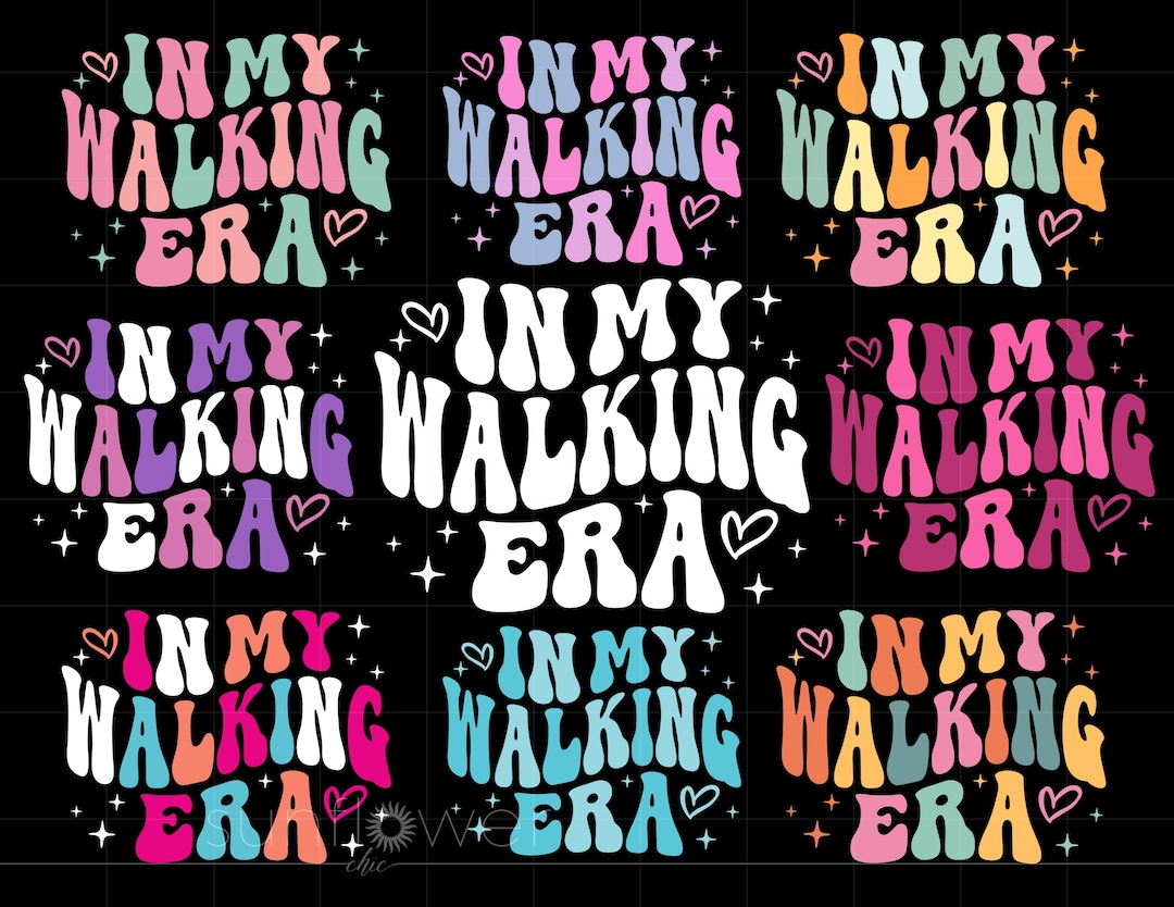 In My Walking Era Svg Bundle, Groovy Letters Walking Shirt Sublimation ...