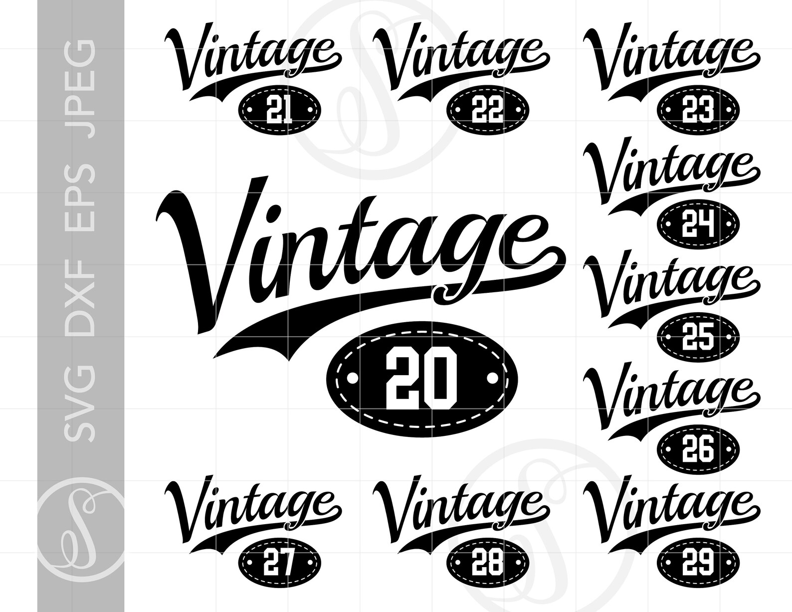 Vintage 20-29 SVG Clipart Vintage 20-29 Cut File for Cricut | Etsy