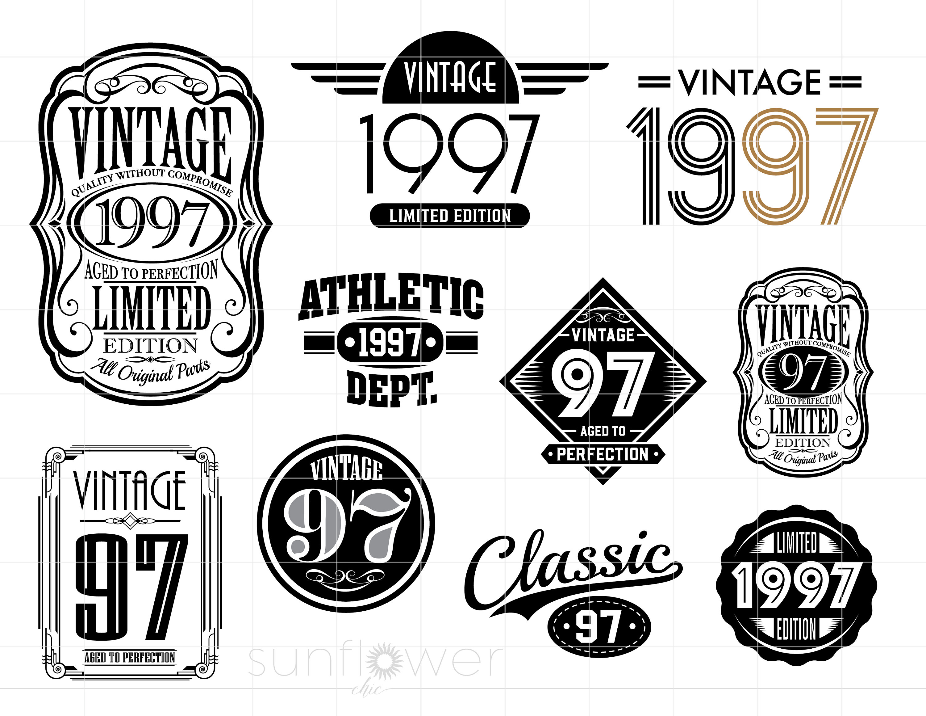 1997 SVG Bundle Downloads 1997 SVG Clipart Designs 1997 | Etsy