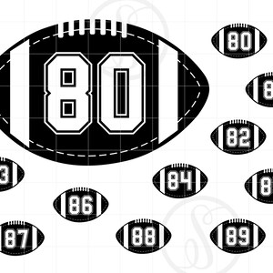 Football Numbers 80-89 SVG Football SVG Cut File Cricut Football Jersey ...