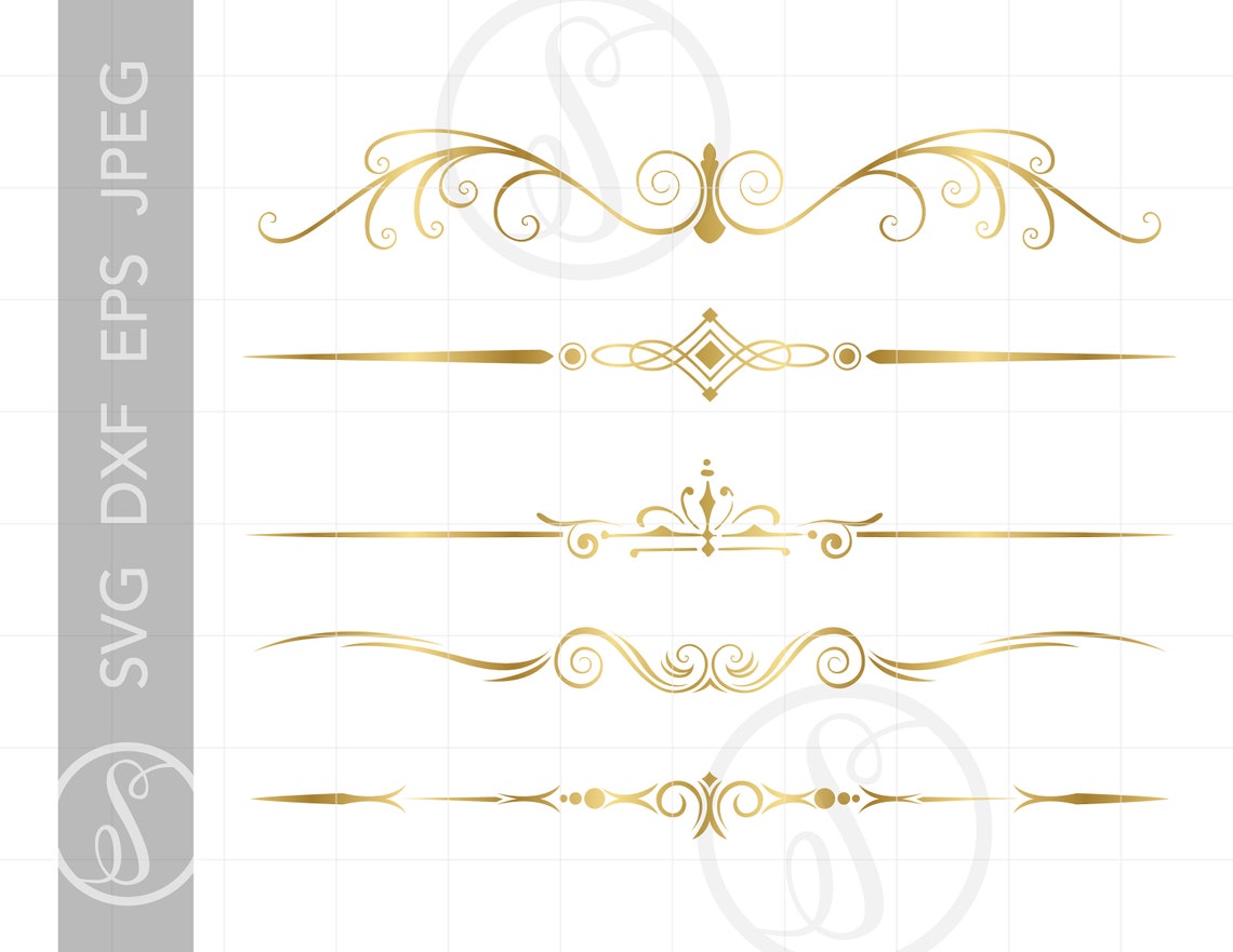 Victorian Headers Svg Cut File Clipart Downloads Gold - Etsy