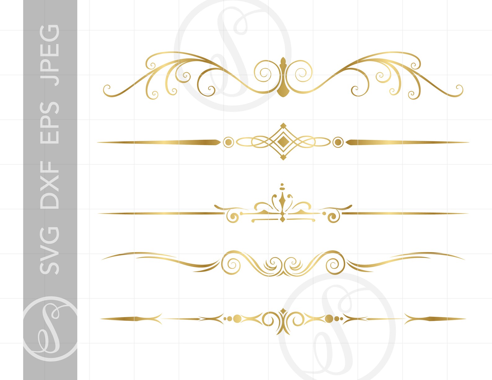 Victorian Headers Svg Cut File Clipart Downloads Gold - Etsy