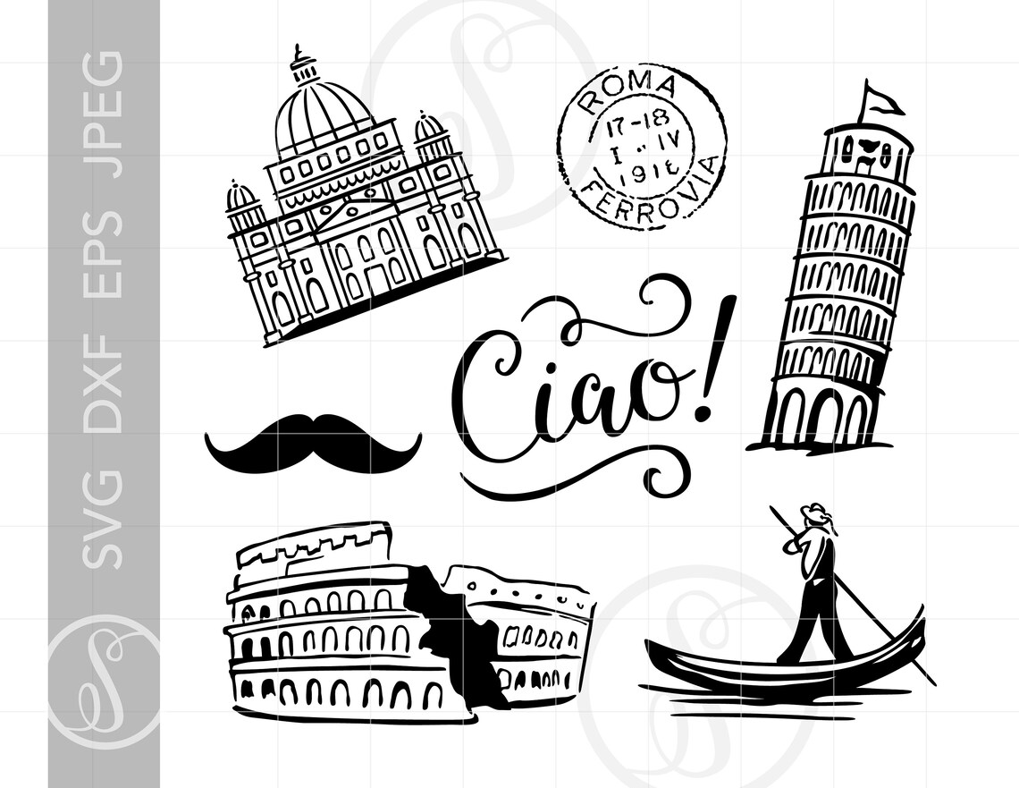 ITALY Svg Cut File Clipart Downloads Italian Svg Dxf Pdf | Etsy