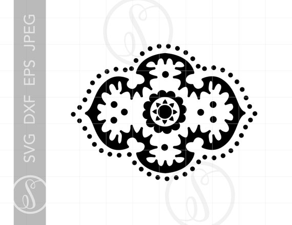 Paisley Design Element SVG Print Paisley Silhouette Cut File | Etsy