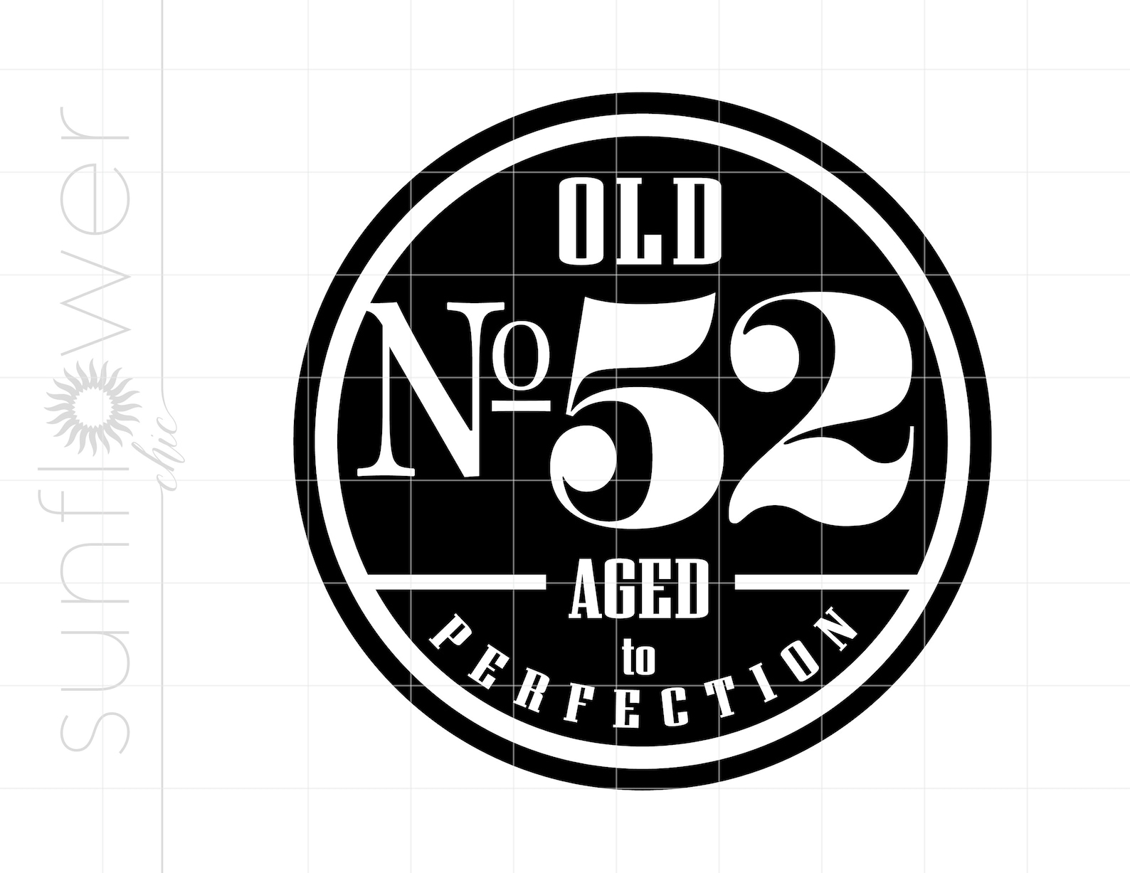 Old Number 52 SVG Clipart | 52nd Cut File for Cricut | Old No. 52 Aged ...
