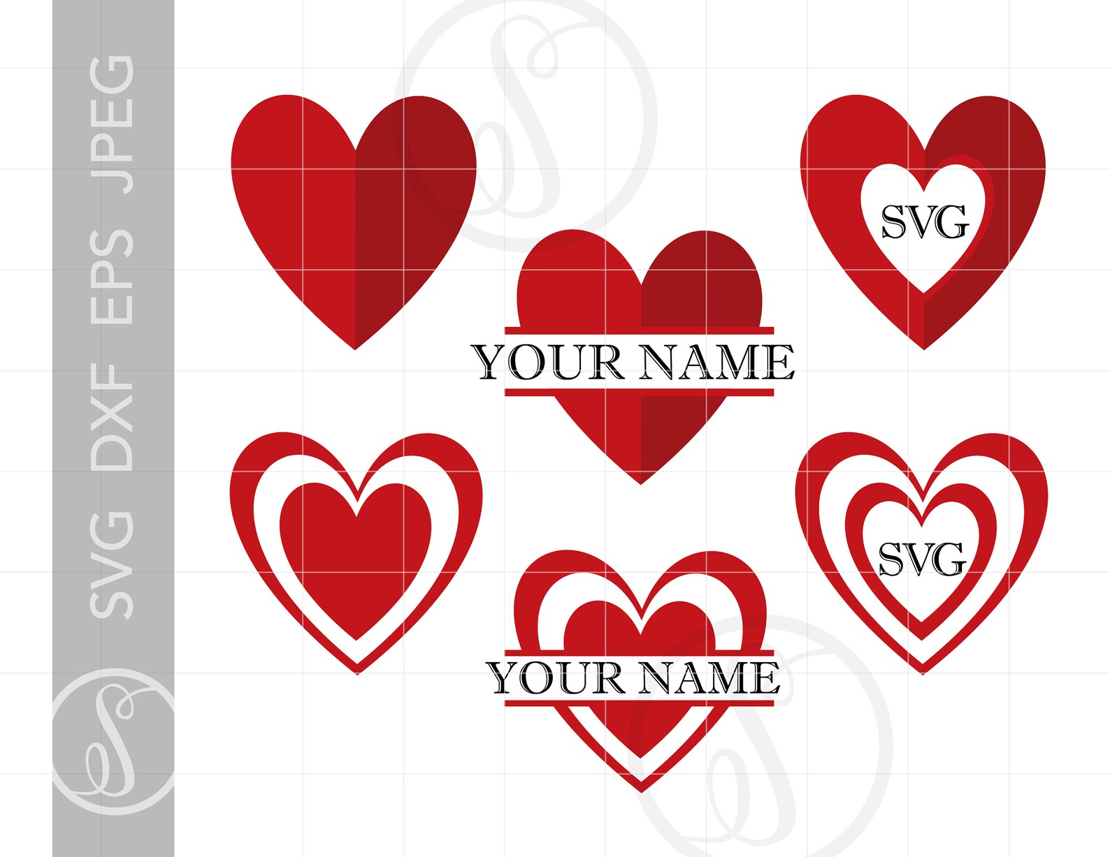 Heart Monogram SVG Heart Svg Heart Monogram Frame Cut File - Etsy