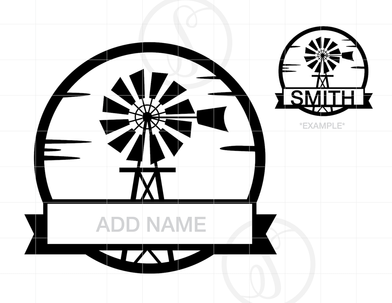 Windmill Name Frame SVG Windmill Silhouette Download Cut - Etsy