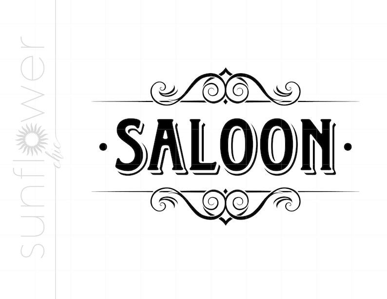 Classic SALOON Sign Art | Saloon SVG Dxf Eps | Bar Sign Cut File ...