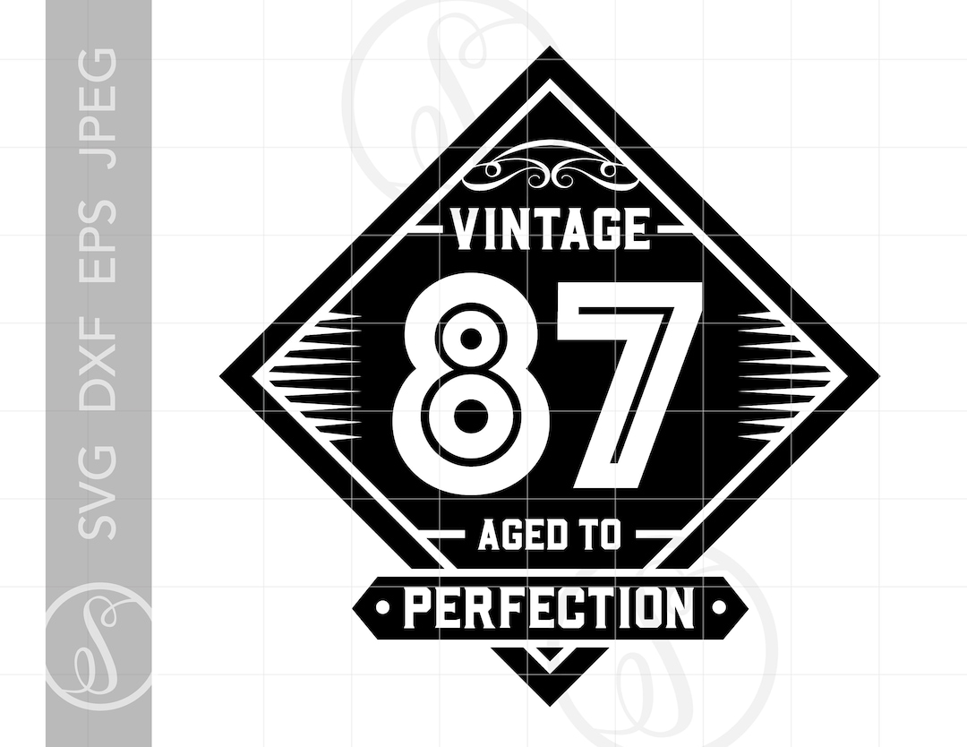 Vintage 87 SVG Clipart | Vintage 87 Cut File for Cricut | Vintage 87 ...