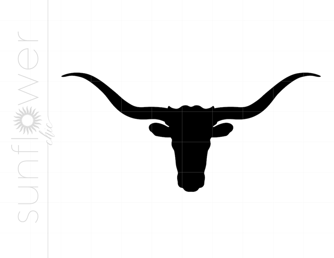 Longhorn SVG | Longhorn Head Clipart | Longhorn Head Silhouette Cut ...