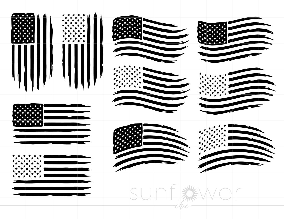 American Flag Svg Distressed US Flag Svg Cut Files 4th of - Etsy