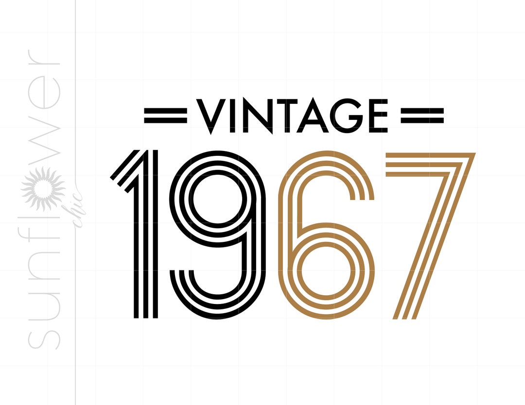 1967 Birthday SVG Downloads, Born in 1967 Svg, Vintage 1967 Birthday ...