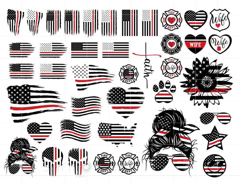 Firefighter Svg Bundle | Firefighter Flag Svg Cut Files | Fireman Wife ...