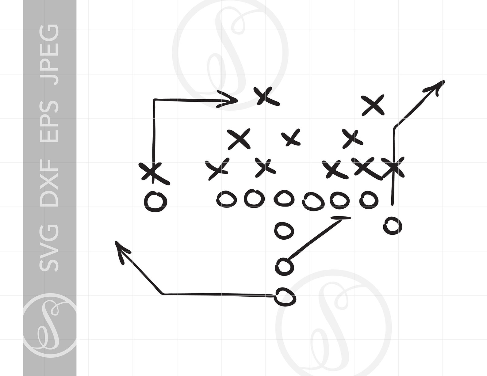 Football Art Svg Cut File Clipart Downloads Sports Playbook | Etsy
