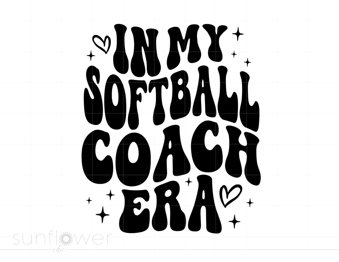 In My Softball Coach Era Svg, Wavy Text Groovy Letters Softball Coach ...