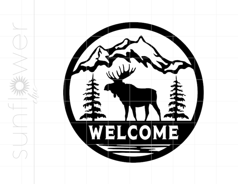 Moose SVG Moose Welcome Sign Svg Moose Mountains Svg - Etsy