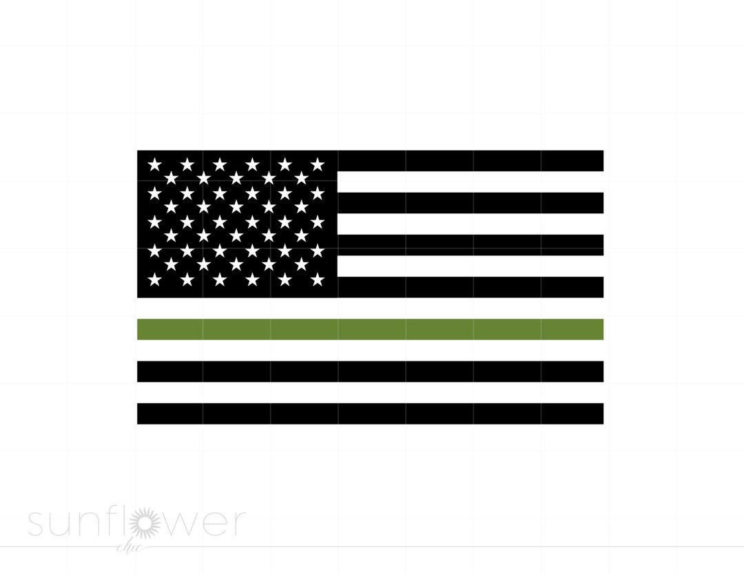 American Military Flag Svg | Military Flag Svg Cut Files | Green Line ...