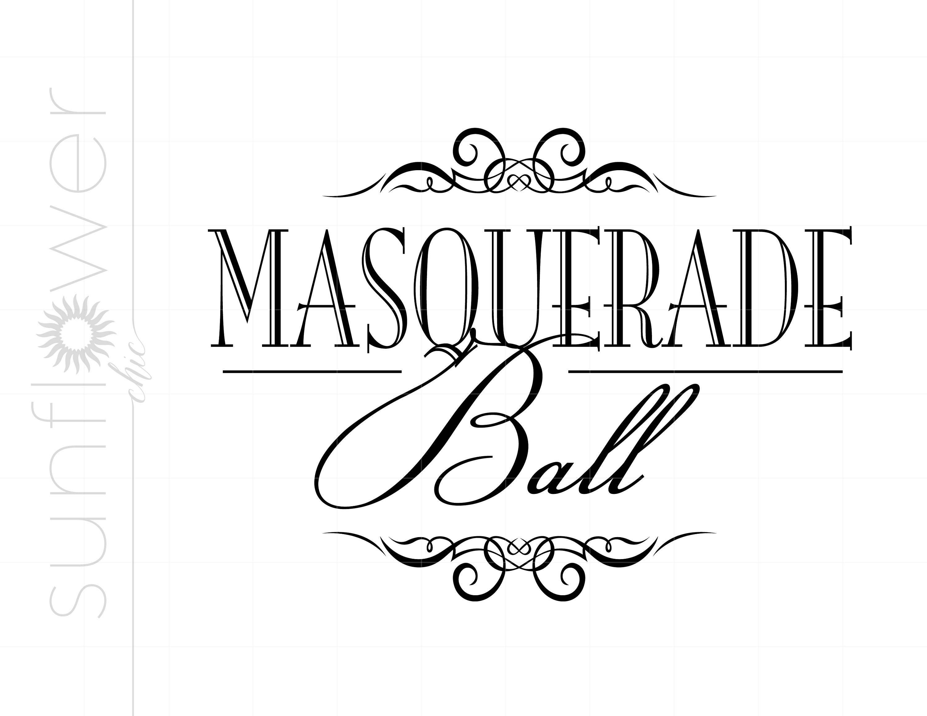 Classic MASQUERADE BALL Art SVG Dxf Eps Jpeg Cut File - Etsy
