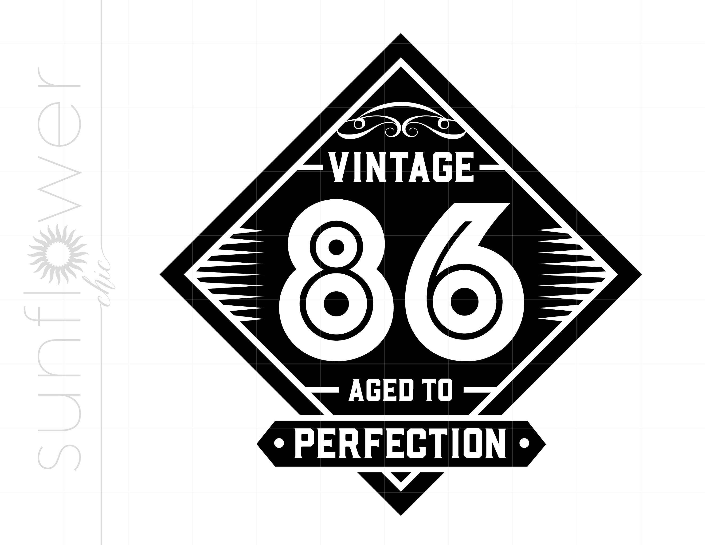 86 SVG Clipart / Vintage 86 Cut File for Cricut / Vintage 86 - Etsy México
