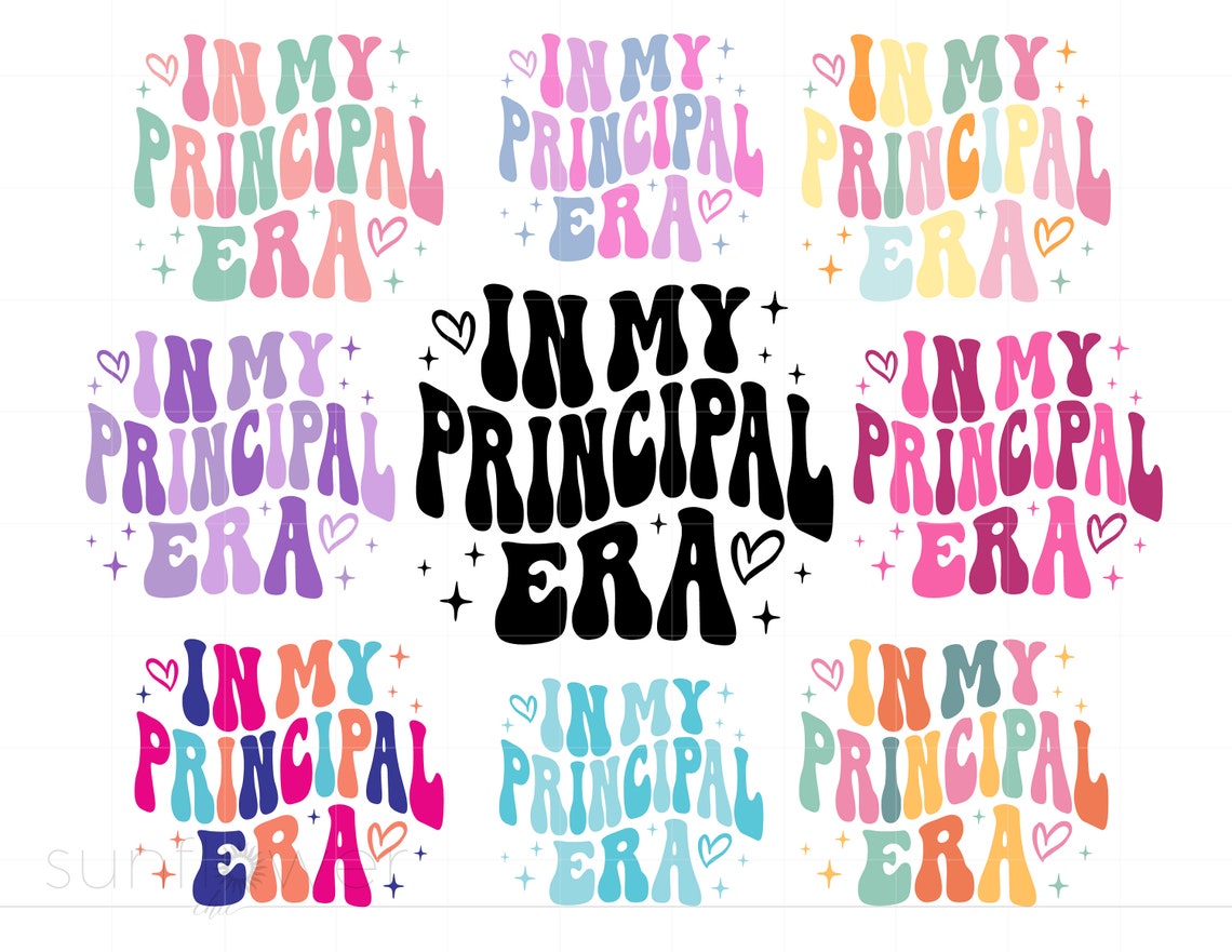 In My Principal Era Svg Bundle, Groovy Letters Principal Shirt Svg, Art ...