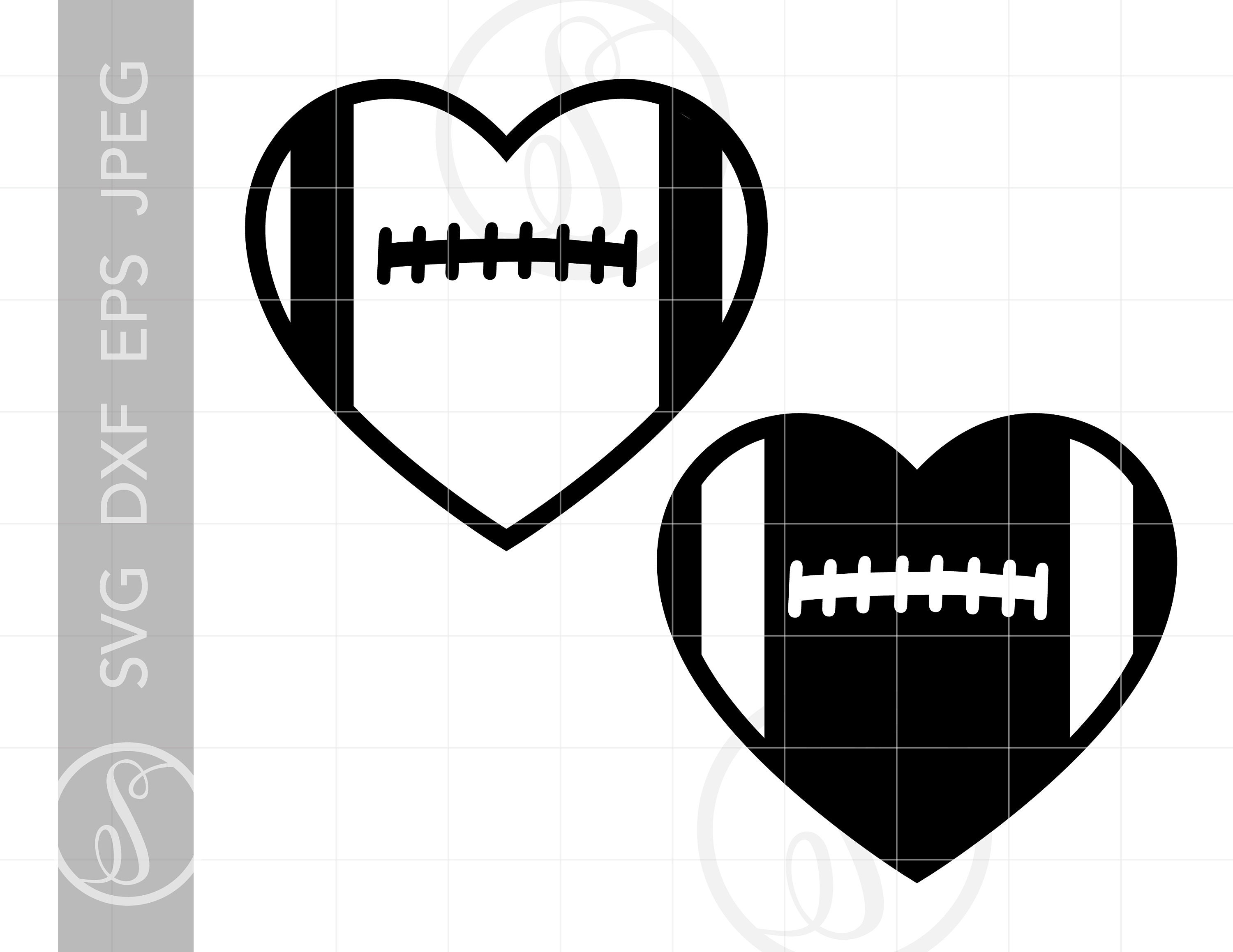 Football Heart SVG Football Heart Vector Clipart Download | Etsy