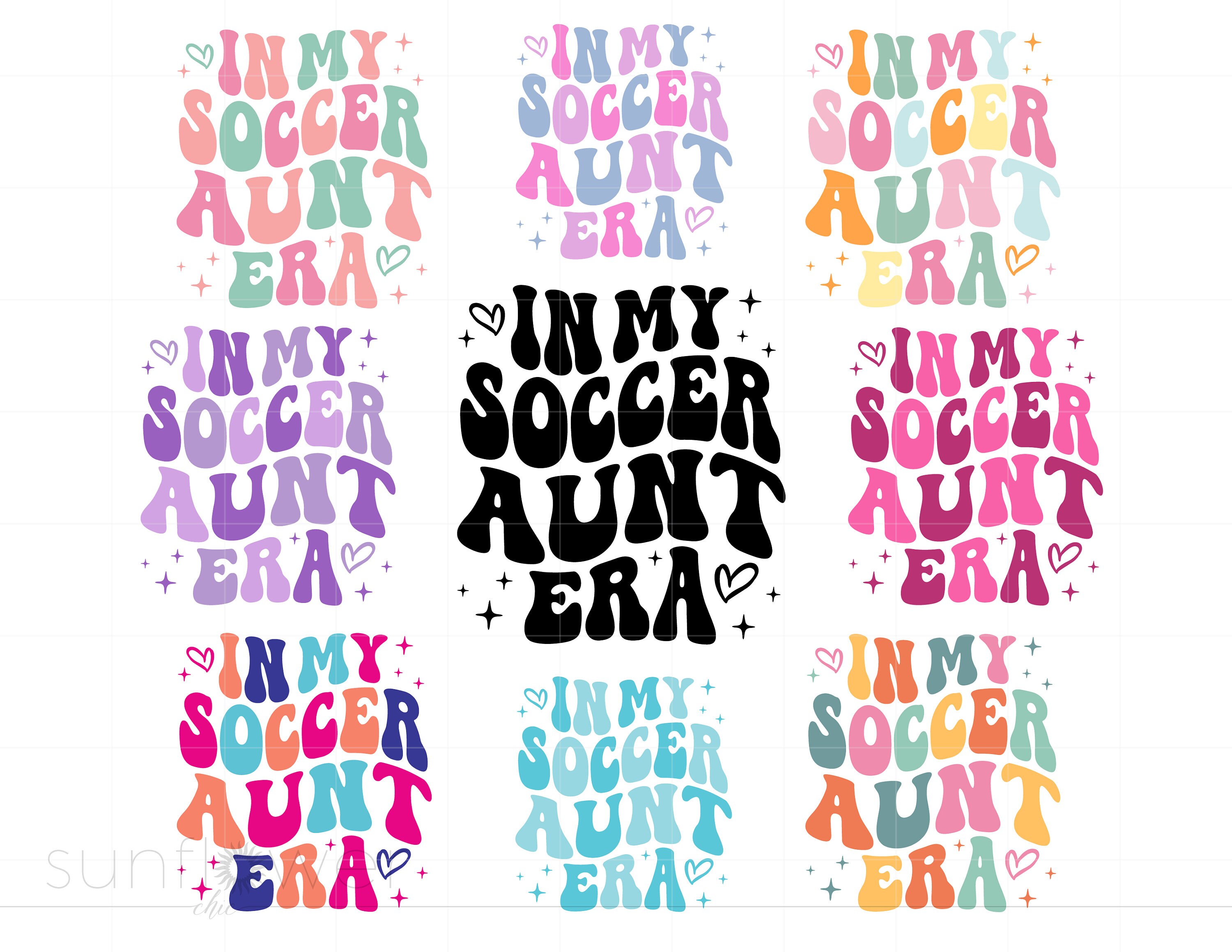 In My Soccer Aunt Era Svg Bundle, Groovy Letters Soccer Aunt Shirt Svg ...