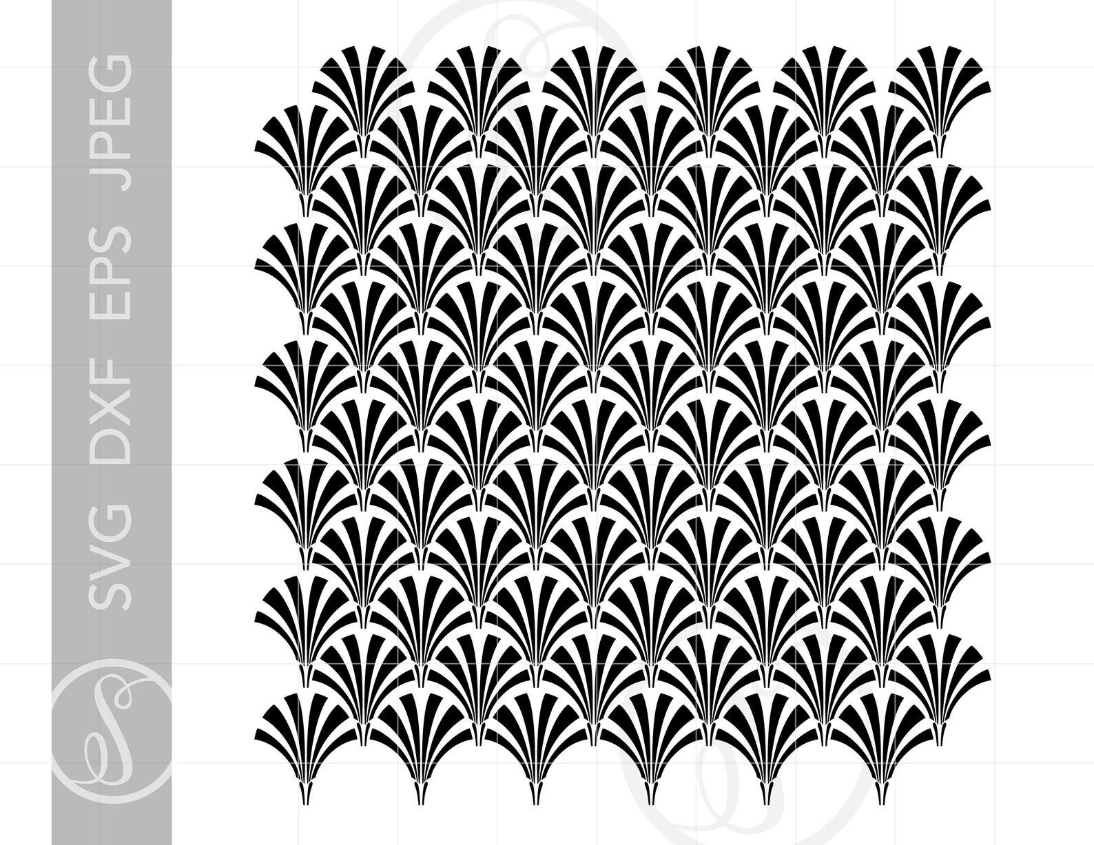 Art Deco Fan Pattern SVG Download Art Deco Fan Pattern - Etsy