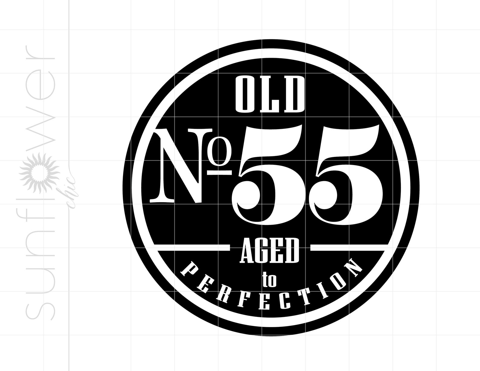 Old Number 55 SVG Clipart | 55th Cut File for Cricut | Old No. 55 Aged ...