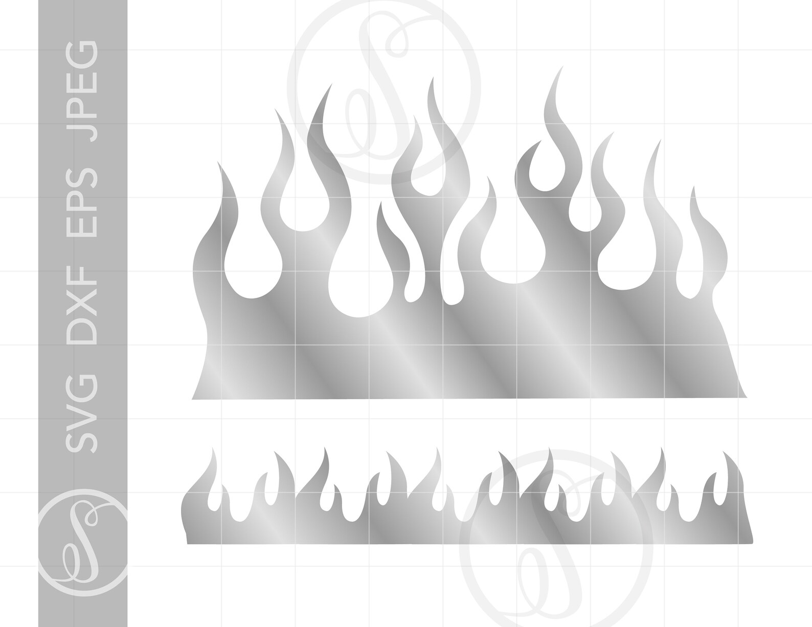Silver Flames SVG Flames Clipart Silver Flames Silhouette | Etsy