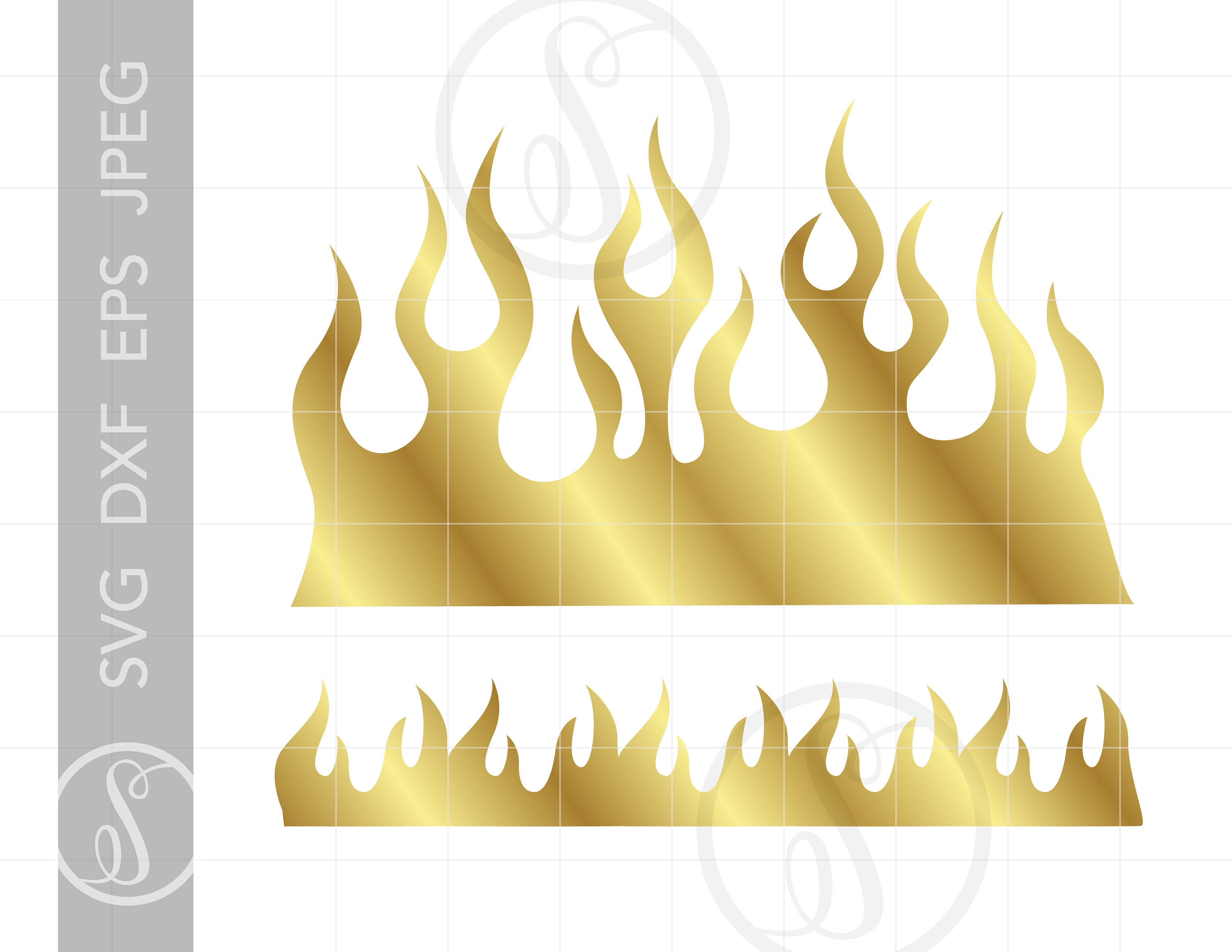 Gold Flames SVG Flames Clipart Gold Flames Silhouette Cut - Etsy UK