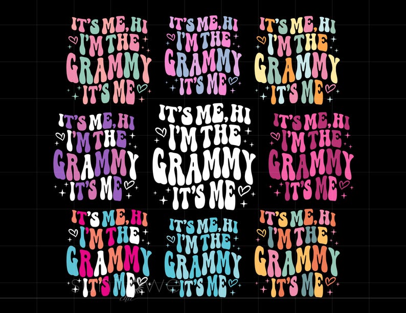 Hi I'm the Grammy Svg Bundle, Groovy Letters Grandma Shirt Sublimation ...