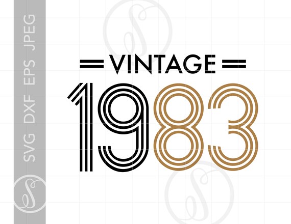 1983 Birthday SVG Vintage 1983 SVG Clipart Vintage 1983 | Etsy