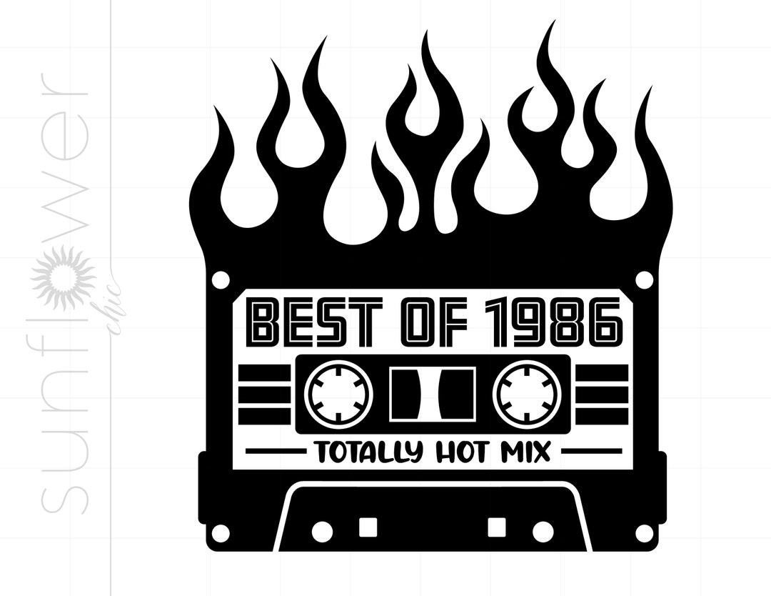 1986 Birthday SVG | Flaming Best of 1986 Cassette Tape SVG Download ...