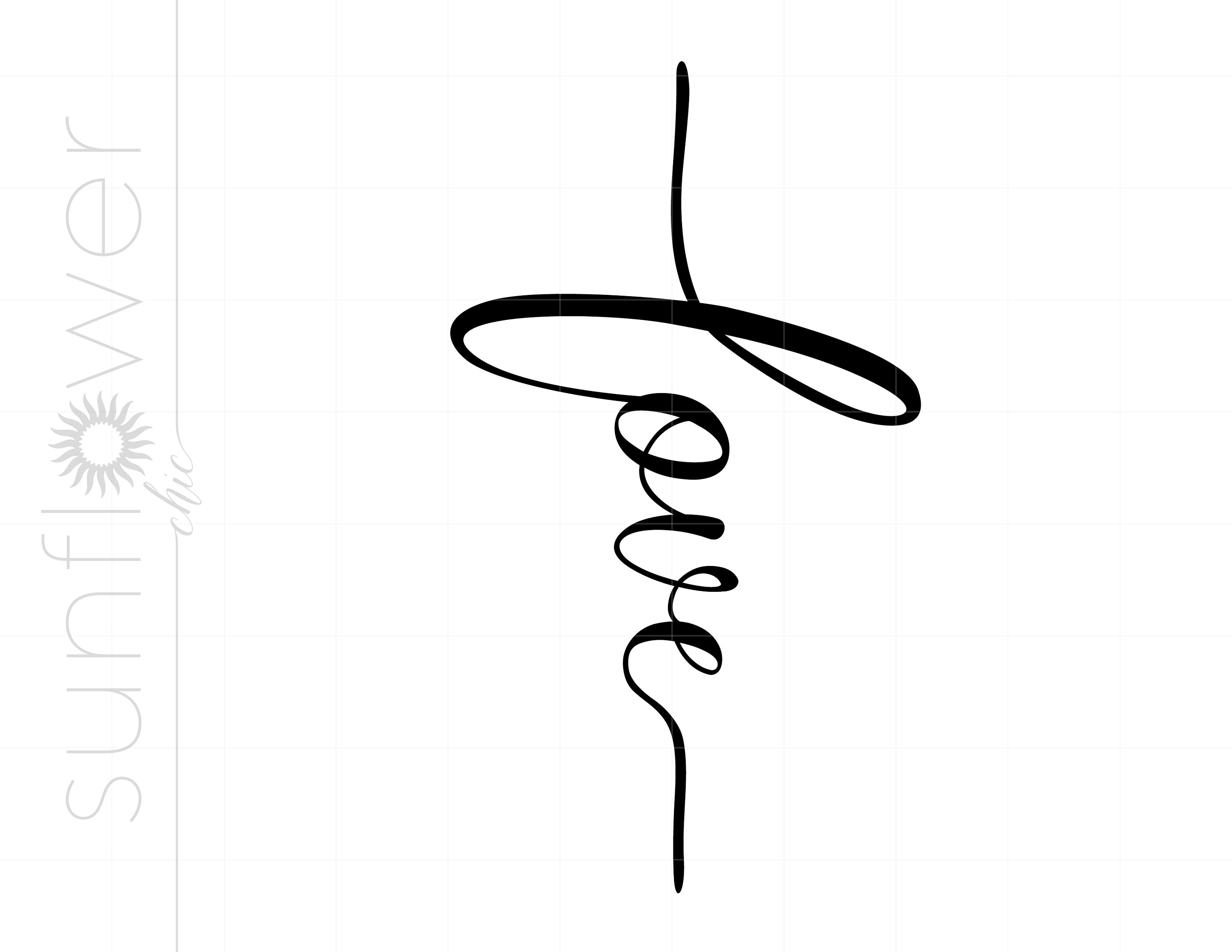 LOVE CROSS Script Svg Cut Files Clipart Downloads | Love Svg Dxf Pdf ...