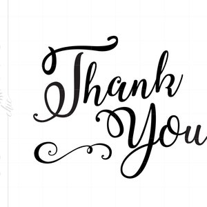 Svg Thank You Script Signs Thank You Svg File Party Dxf - Etsy