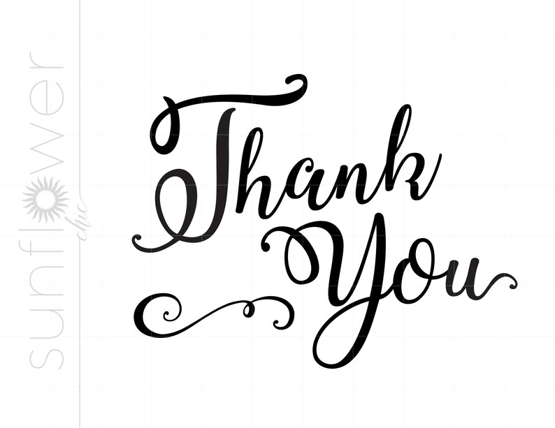 Svg Thank You Script Signs Thank You Svg File Party Dxf - Etsy