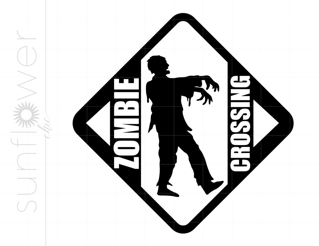 Zombie Svg Download, Halloween Svg, Zombie Crossing Sign SVG for Cricut ...