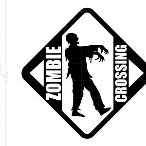 Zombie Svg Download, Halloween Svg, Zombie Crossing Sign SVG for Cricut ...