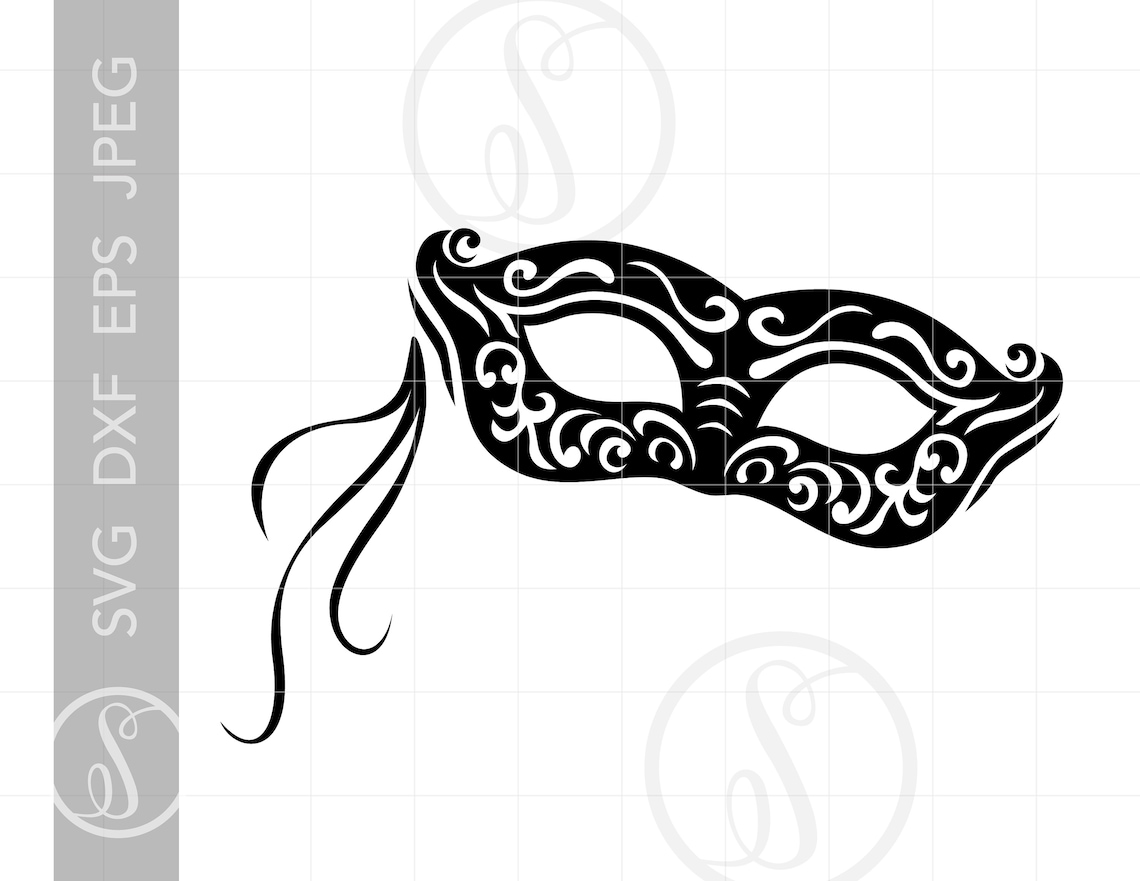 Mask SVG Mask Clipart Download Masquerade Mask Silhouette | Etsy