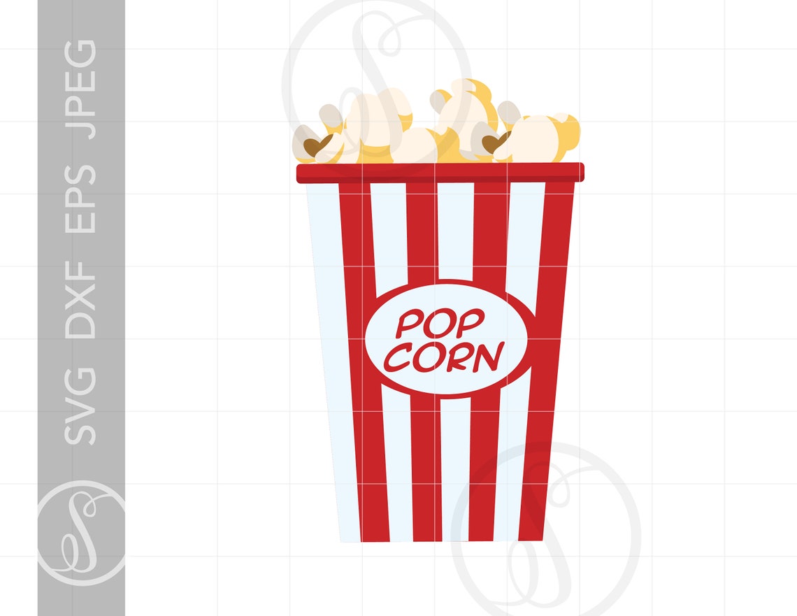 Popcorn Bucket SVG Popcorn Bucket Svg Clipart Download Popcorn Bucket ...