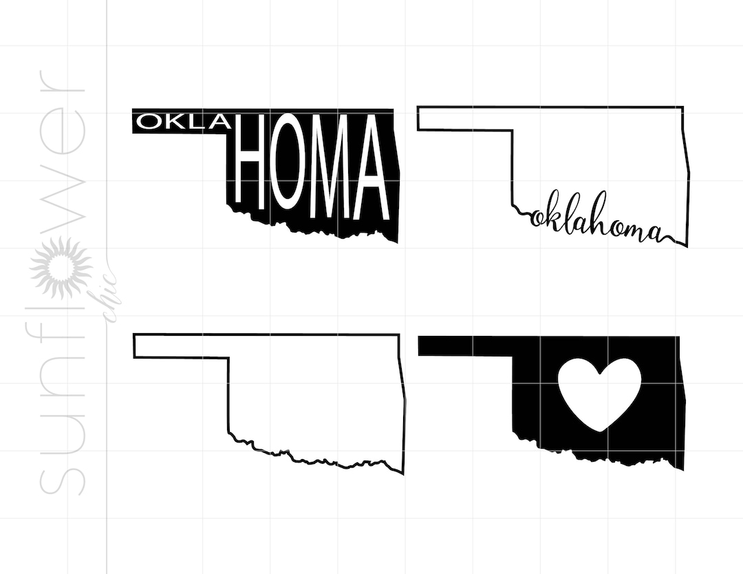 Oklahoma SVG Downloads, Love Oklahoma Outline Svg, Oklahoma Cut Files ...