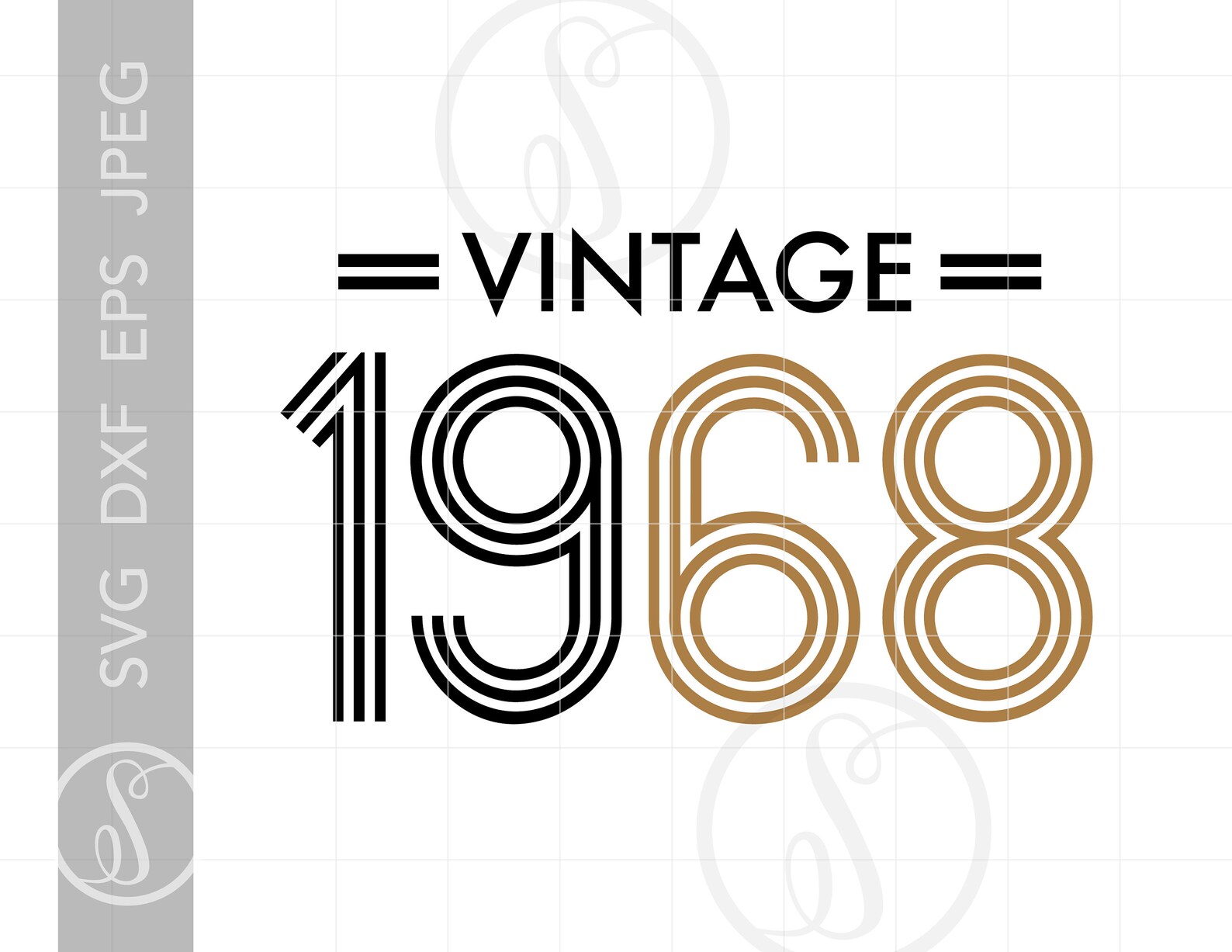 1968 Birthday SVG Vintage 1968 SVG Clipart Vintage 1968 | Etsy