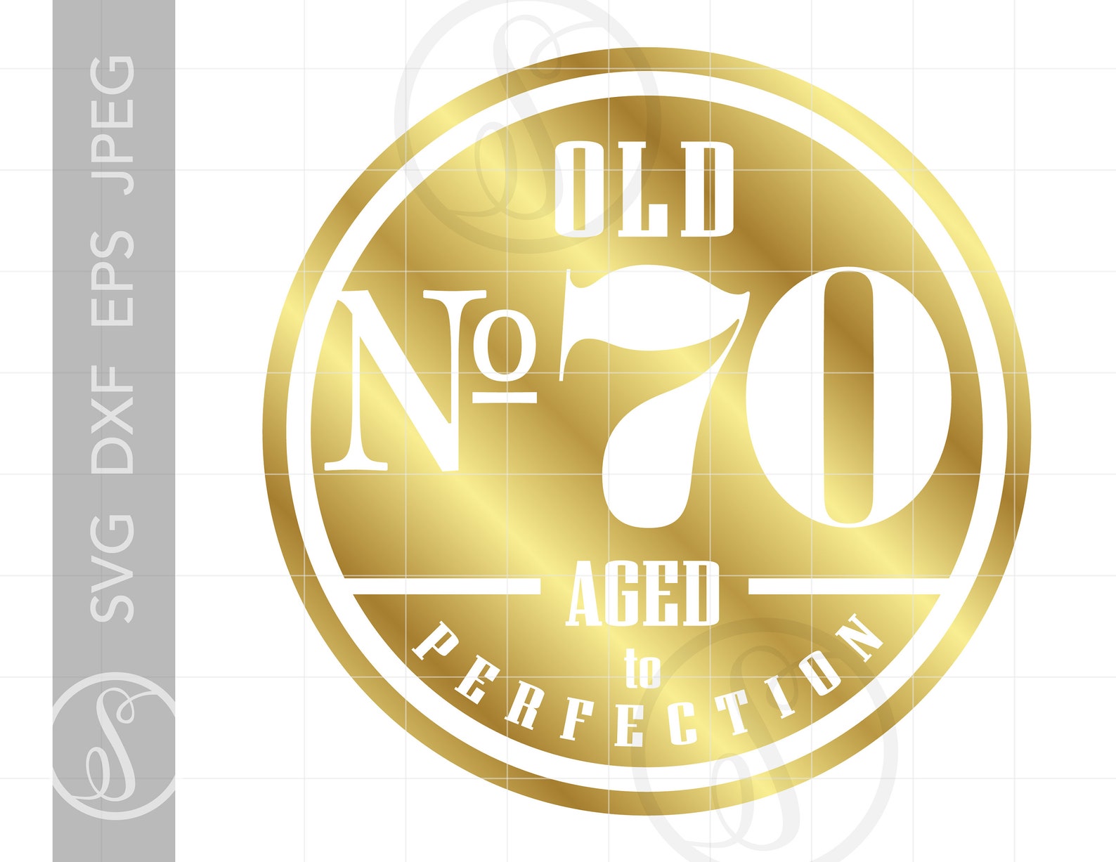 Gold Old Number 70 SVG Clipart Gold 70th Cut File Cricut | Etsy
