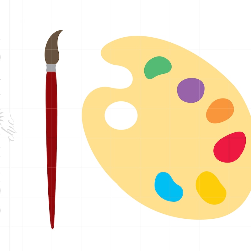 Artist Palette and Brush - Etsy