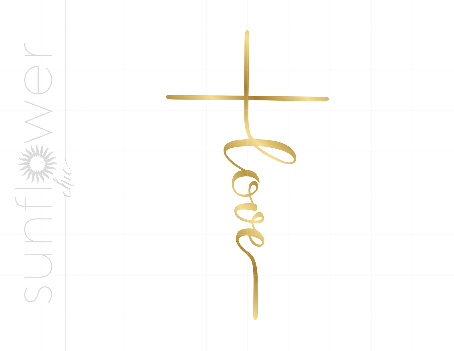 Gold LOVE SCRIPT CROSS Svg Print and Cut Files Clipart - Etsy
