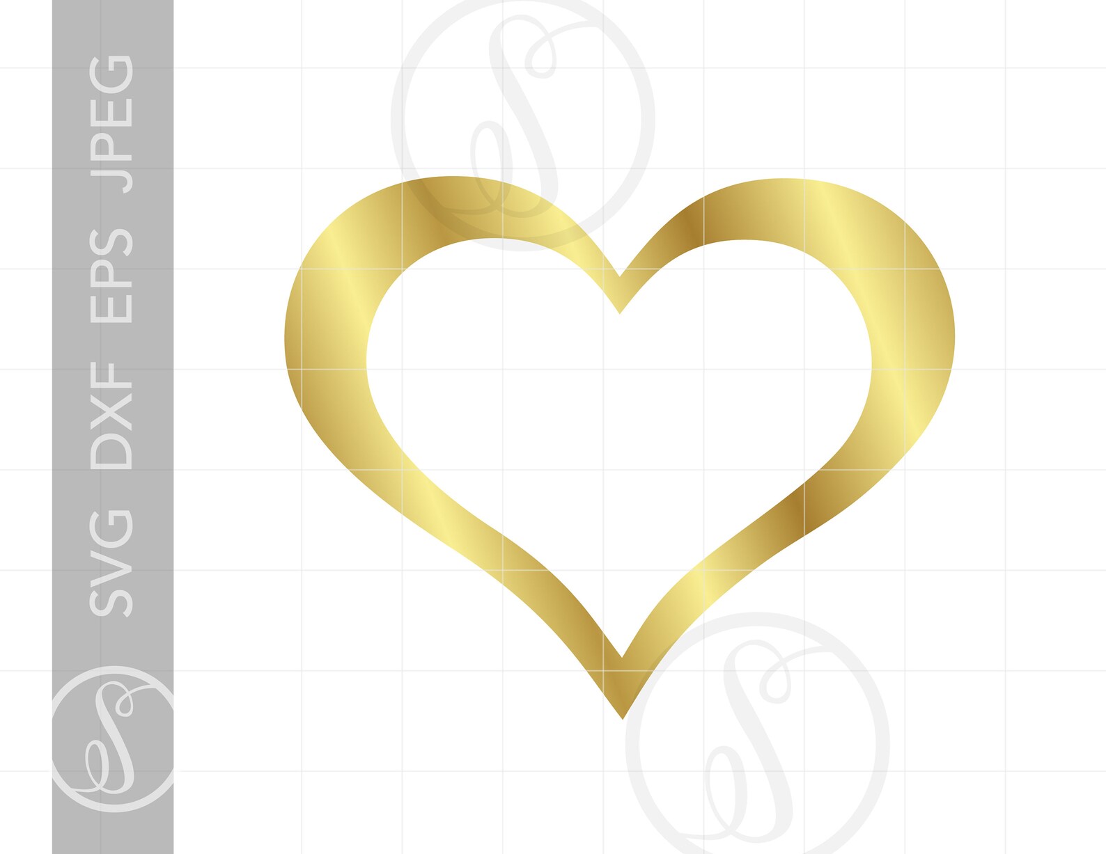 Gold Heart SVG Gold Heart Clipart Gold Heart Cut File for - Etsy