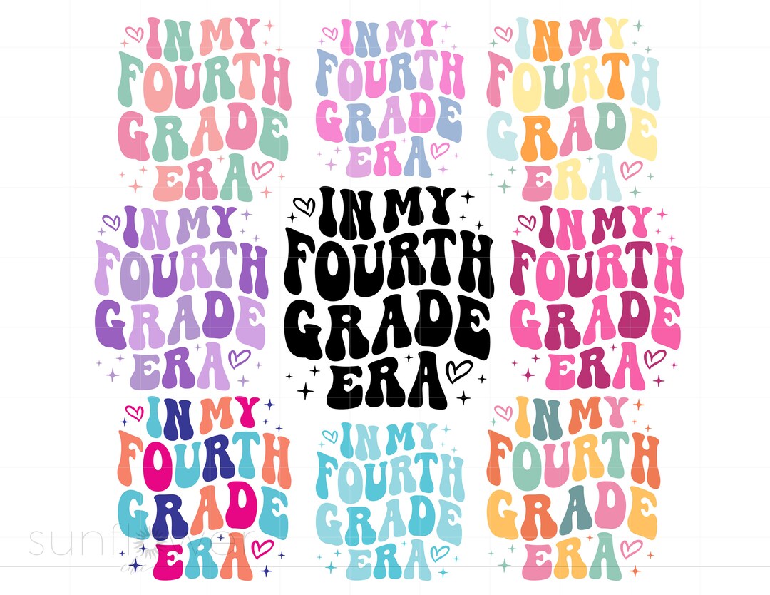 In My Fourth Grade Era SVG Bundle, Groovy Letters 4th Grade Svg, Teacher Era Shirt Svg, Back to ...