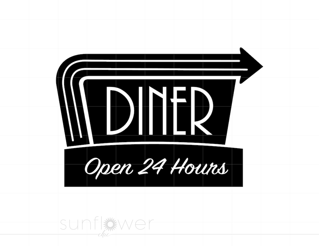 Diner Sign SVG | Diner Sign Clipart | Diner Sign Silhouette Cut File ...